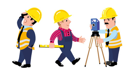 Funny construction engineer and architect Vector Image