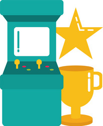 Diamond trophy winner video game Royalty Free Vector Image