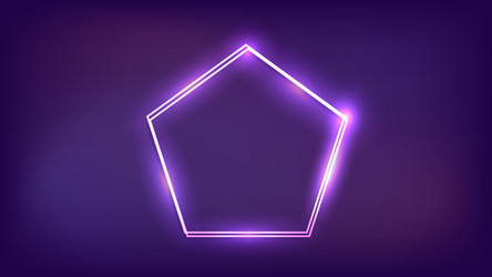 Neon double rounded frame with shining effects Vector Image