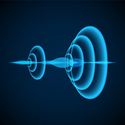 Radial sound wave curve with light particles Vector Image