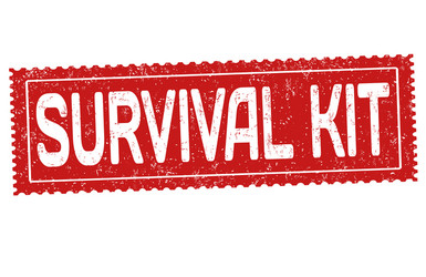 Survival kit label or sticker Royalty Free Vector Image