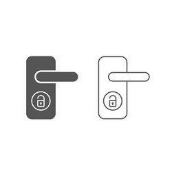 Smart door lock icon access control Royalty Free Vector