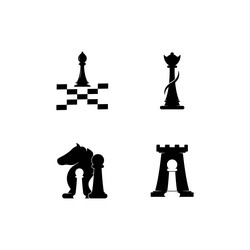 Chess pieces pieces king knight rook pawns Vector Image