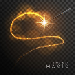 Magic wand with magical violet sparkle trail Vector Image