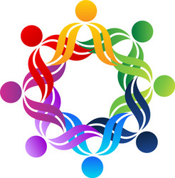 Teamwork helping people logo Royalty Free Vector Image