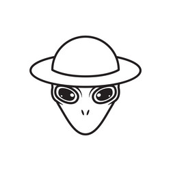 Aliens with cowboy hat logo symbol icon graphic Vector Image