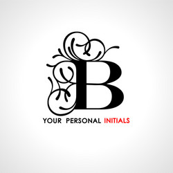 Capital letter b monogram logo emblem Royalty Free Vector