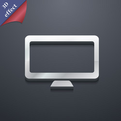 Computer widescreen monitor icon symbol 3d style Vector Image