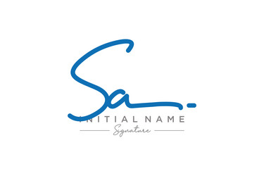Initial sa signature logo template hand drawn Vector Image
