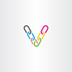 Connection link letter w chain logo Royalty Free Vector