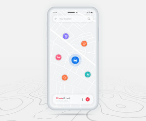 Map gps navigation app ux ui concept mobile Vector Image