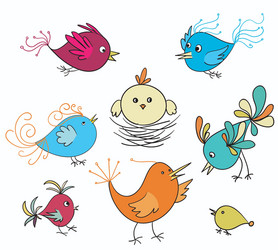Set of abstract birds Royalty Free Vector Image