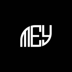 Mey letter logo design on black background Vector Image
