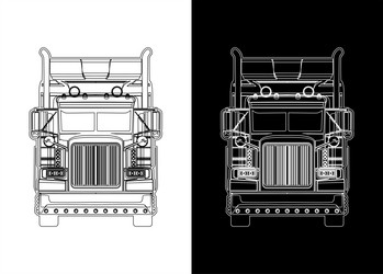 Semi truck logo design Royalty Free Vector Image