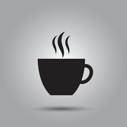 Black coffee cup icon Royalty Free Vector Image