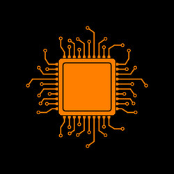 Cpu microprocessor sticker style icon Royalty Free Vector
