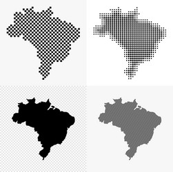 Landmark brazil map silhouette icon Royalty Free Vector