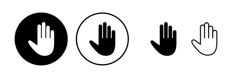 Hand icon hand symbols palm Royalty Free Vector Image