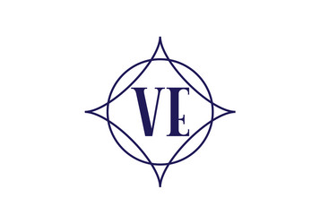 Initial monogram letter v e logo design template Vector Image