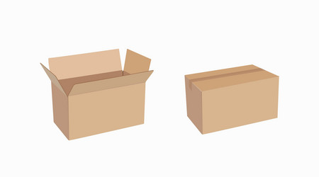 Isolated set of carton boxes Royalty Free Vector Image