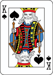 King spades playing card in vintage engraving Vector Image