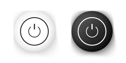 Power button icon isolated on black white Vector Image