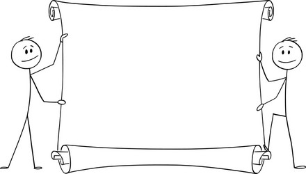 Cartoon man or businessman holding empty sign Vector Image