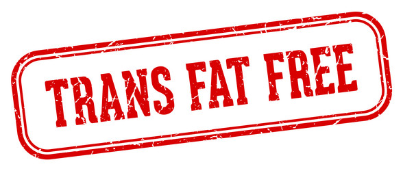Trans fat free stamp trans fat free rectangular Vector Image
