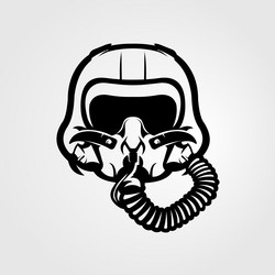 Fighter pilot helmet emblem Royalty Free Vector Image