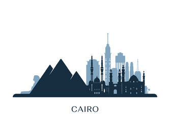 Egypt skyline and landmarks silhouette Royalty Free Vector