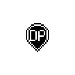 An pixel art initial logo Royalty Free Vector Image
