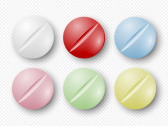 Realistic round pharmaceutical medical Royalty Free Vector