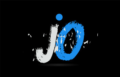 Jo black and white combination alphabet bold Vector Image