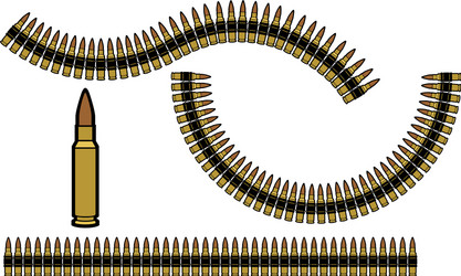 Bullet and machinegun cartridge belt Royalty Free Vector