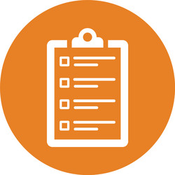 Exam sheet icon orange color eps Royalty Free Vector Image