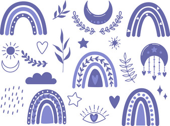 Hand-drawn boho clipart for nursery Royalty Free Vector