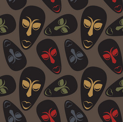 African masks pattern Royalty Free Vector Image