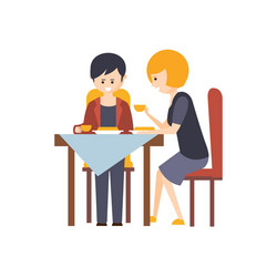 Classmates having lunch in dining room Royalty Free Vector