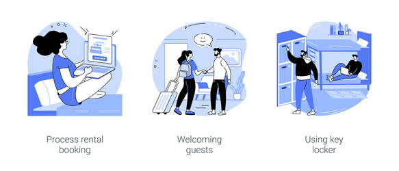 Process rental booking isolated cartoon Royalty Free Vector