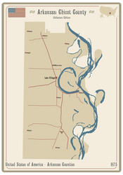 Map of chicot county in arkansas usa Royalty Free Vector