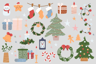 Christmas set Royalty Free Vector Image - VectorStock