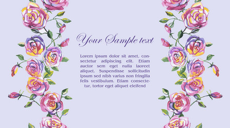 Floral watercolor border Royalty Free Vector Image