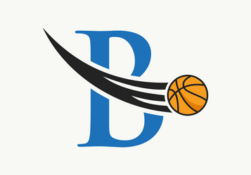 Initial letter b basketball logo concept Vector Image