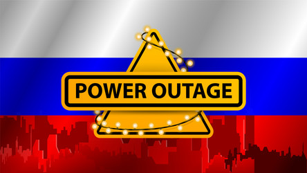 Planned power outage blue poster with warning Vector Image