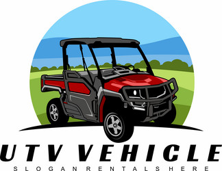Utv offroading social club logo design Royalty Free Vector