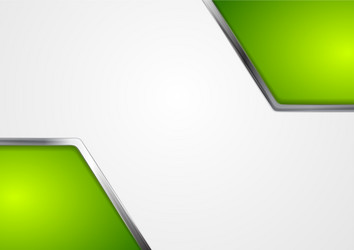 Bright green background with silver metal stripe Vector Image