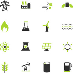 Power generation icon set Royalty Free Vector Image