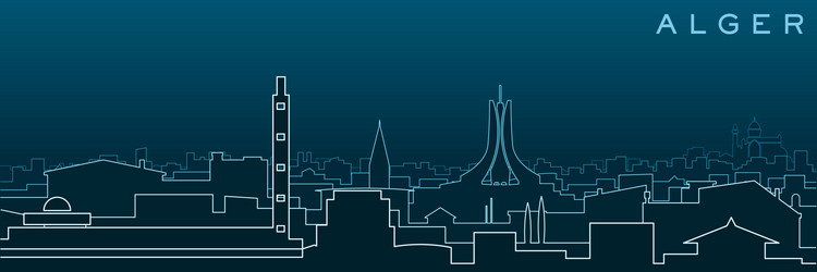 Algiers landmarks and monuments Royalty Free Vector Image