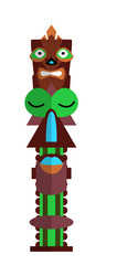 Totem pole maya civilization symbol isolated Vector Image