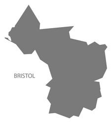 Bristol city map with wards grey silhouette shape Vector Image